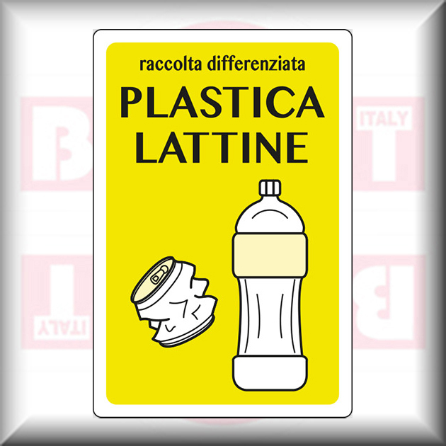 05450320 - Cartello raccolta differenziata PLASTICA LATTINE